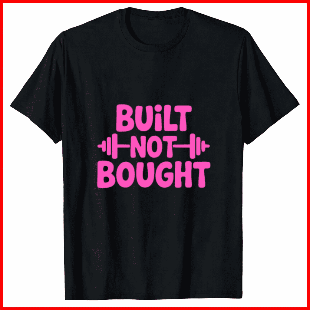 Built Not Bought Pink Gym Exercise Fitness Weightlifting Graphic Tee ...