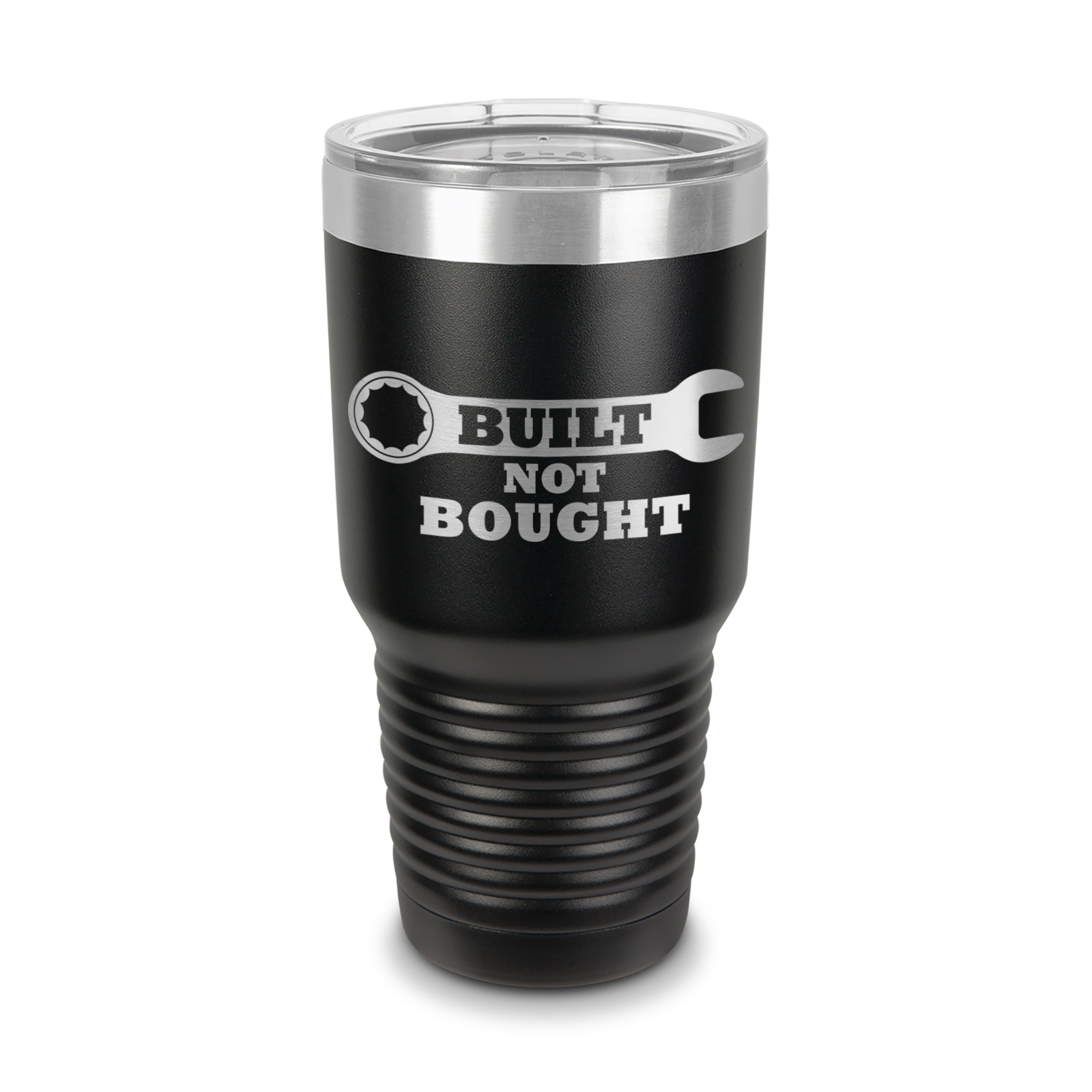 Built Not Bought Tumbler 30 oz - Laser Engraved w/ Clear Lid ...