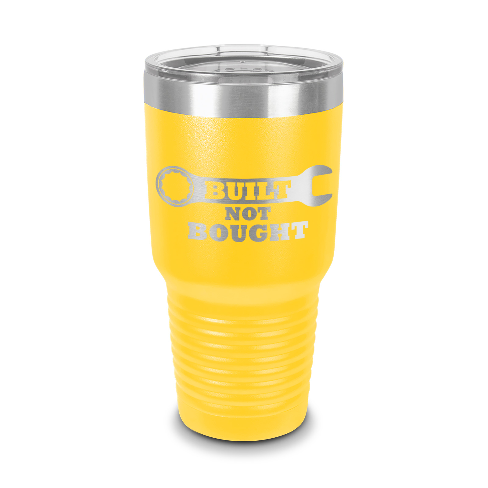 Built Not Bought Tumbler 30 oz - Laser Engraved w/ Clear Lid ...