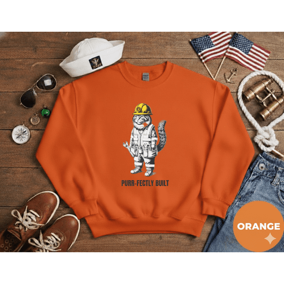 Built Purrfectly Funny Cat Humor Pet Lover Festive Holiday Cozy ...