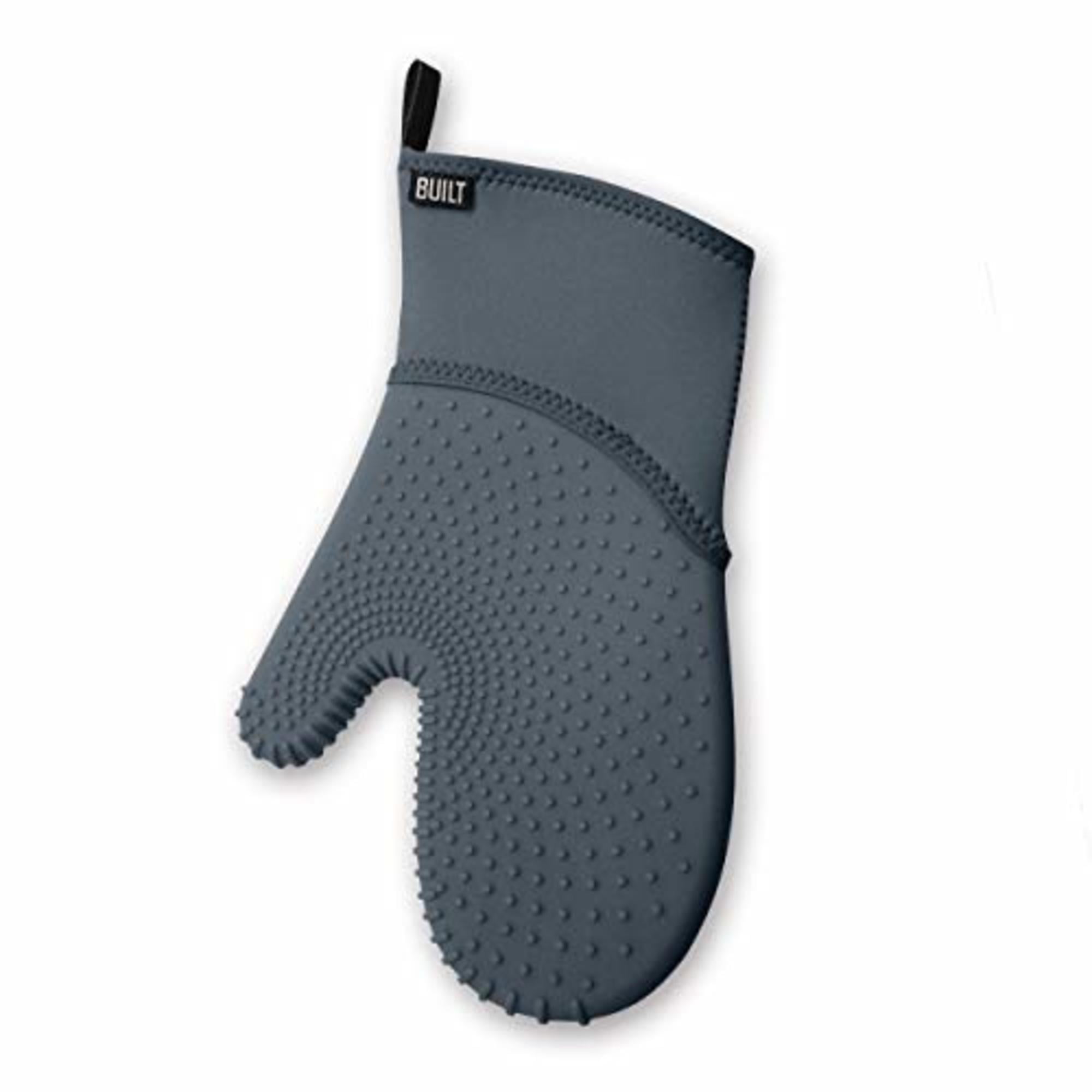 Built Ultimate Grip Oven Mitt for Cooking & Baking - Gray Silicone ...