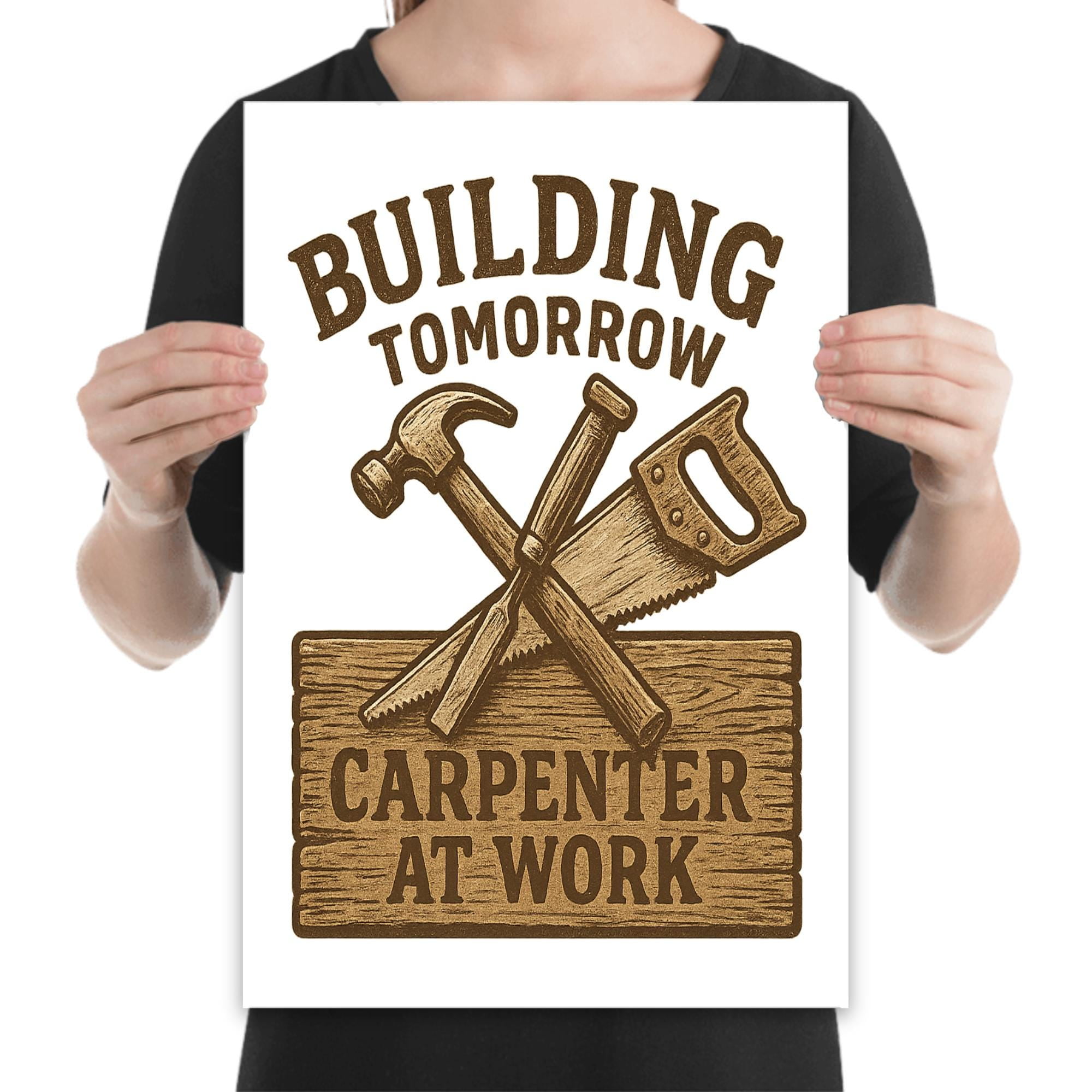 Built for Makers, 13x19 Carpenter Art Print, Rustic Wood Grain Tool ...