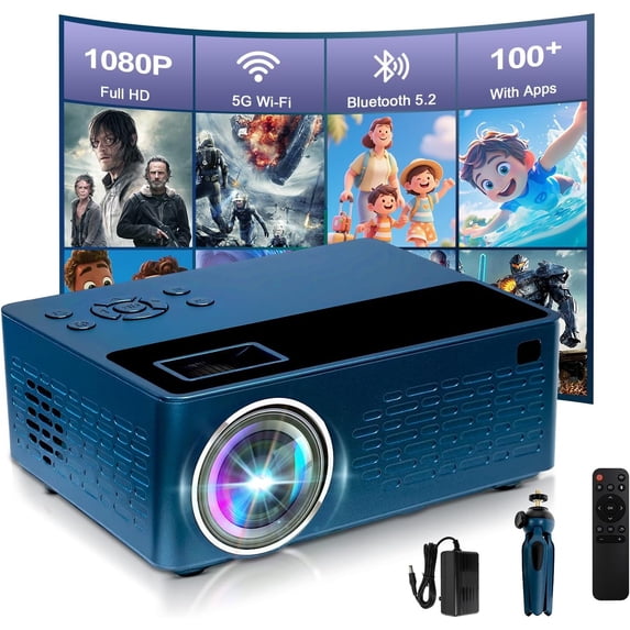 [Built-in Apps] 5G WiFi Bluetooth Smart Projector,Comes with a mini ...