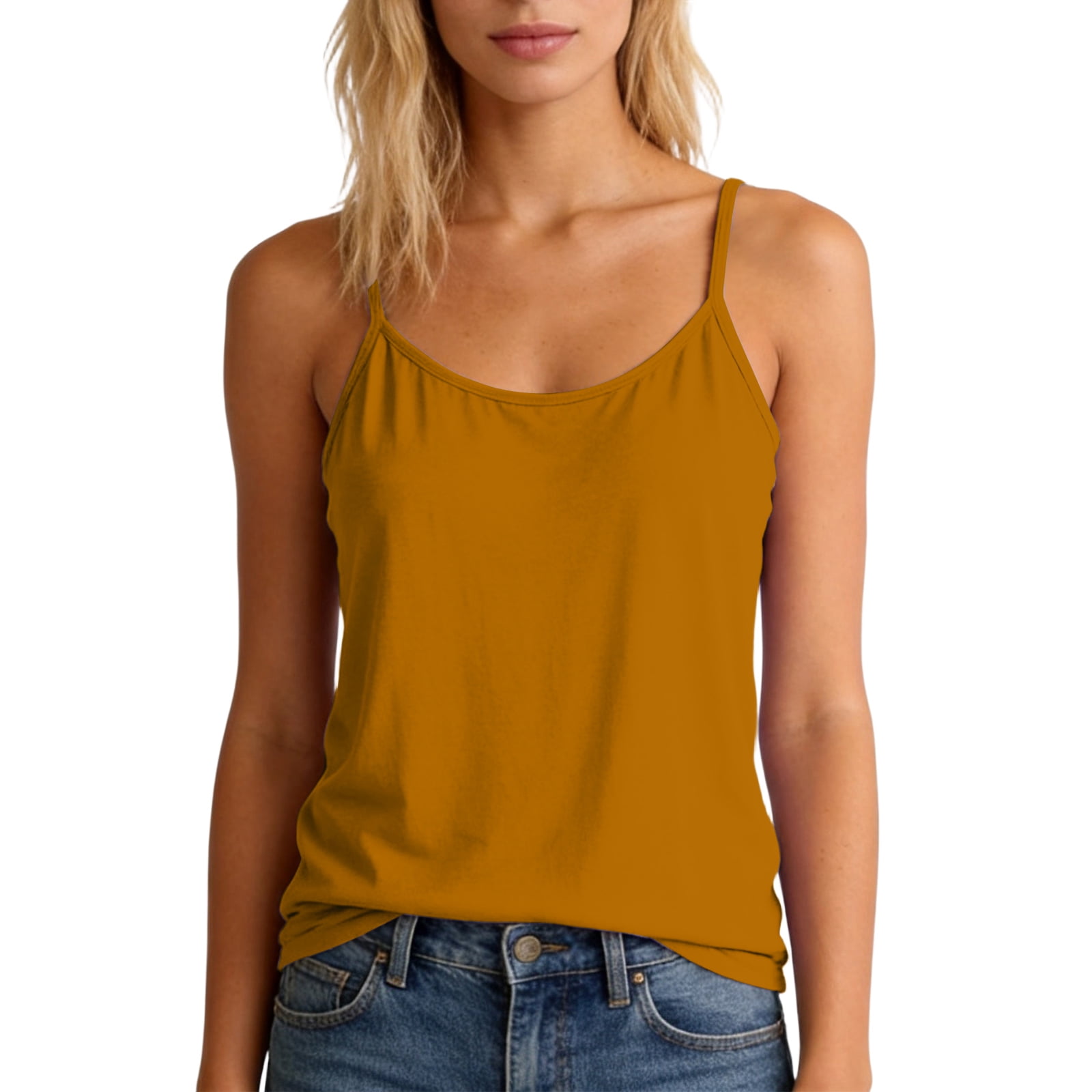 Built in Bra Tank Tops for Women 2026 Summer Casual Adjustable ...