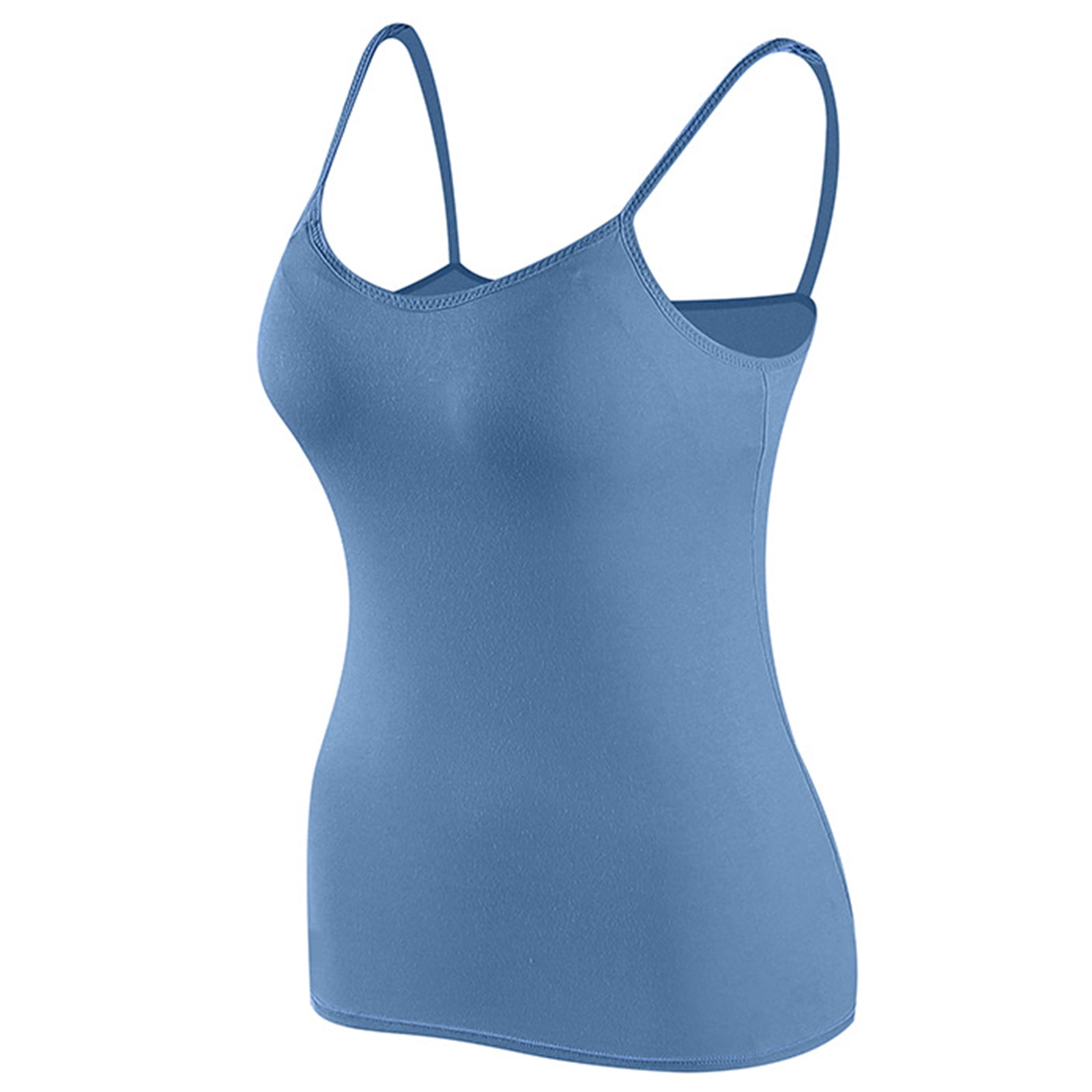 Built in Bra Tanks Top for Women Casual Adjustable Spaghetti Straps ...