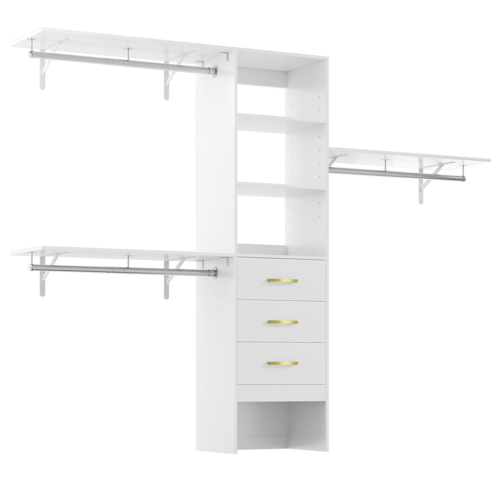 Built-in Closet Organizer System with Drawers and Shelves, 8ft Closets ...