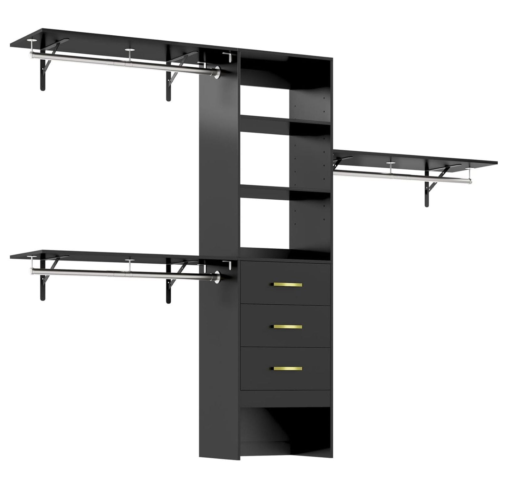 Built-in Closet Organizer System with Drawers and Shelves, 8ft Closets ...