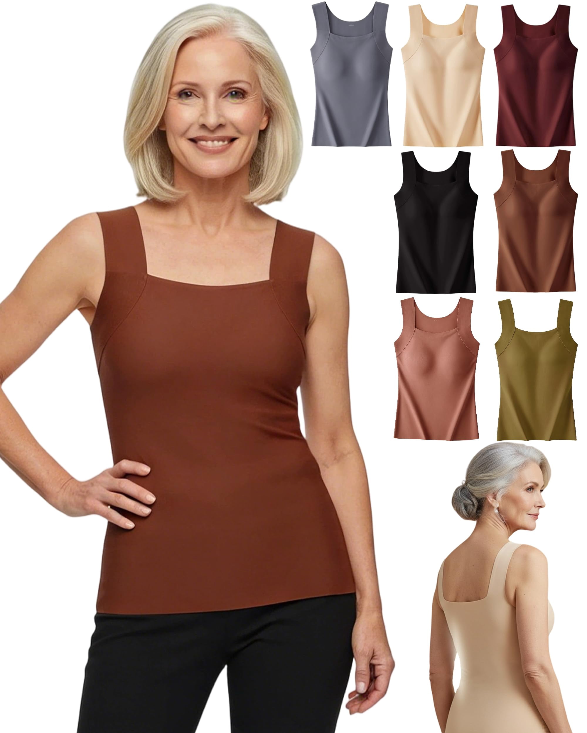 Built in Comfort Bra Tanktop, Seamless Shaper Tank Tops No Underwire ...