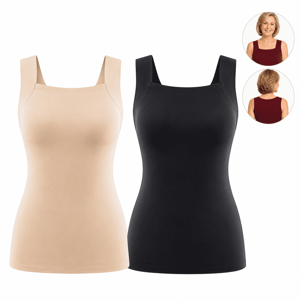 Built in Comfort Bra Tanktop, Women’s Padded Tank Top with Support, No ...