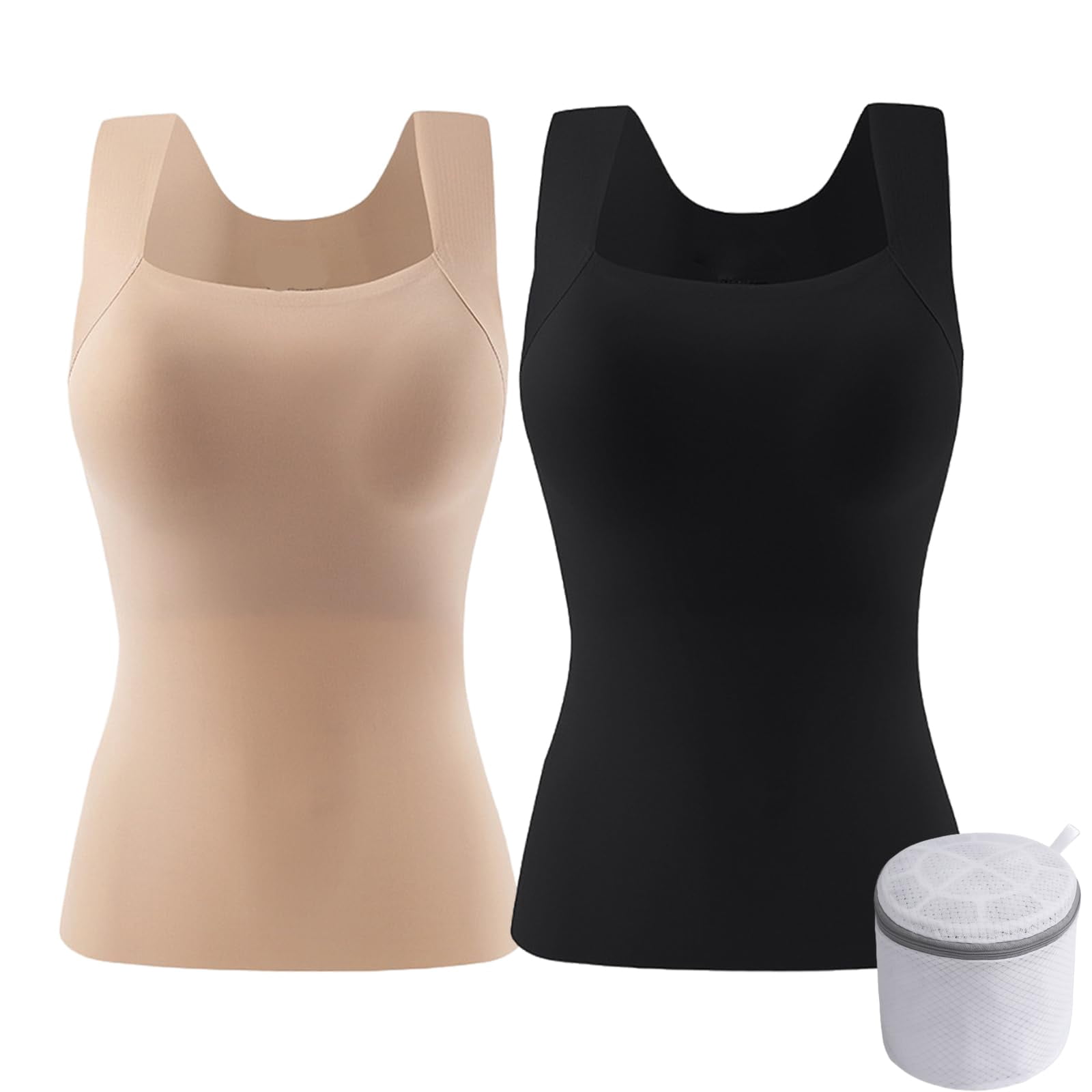 Built in Comfort Bra Tanktop, Women's U-Neck Tank Tops with Built-in ...