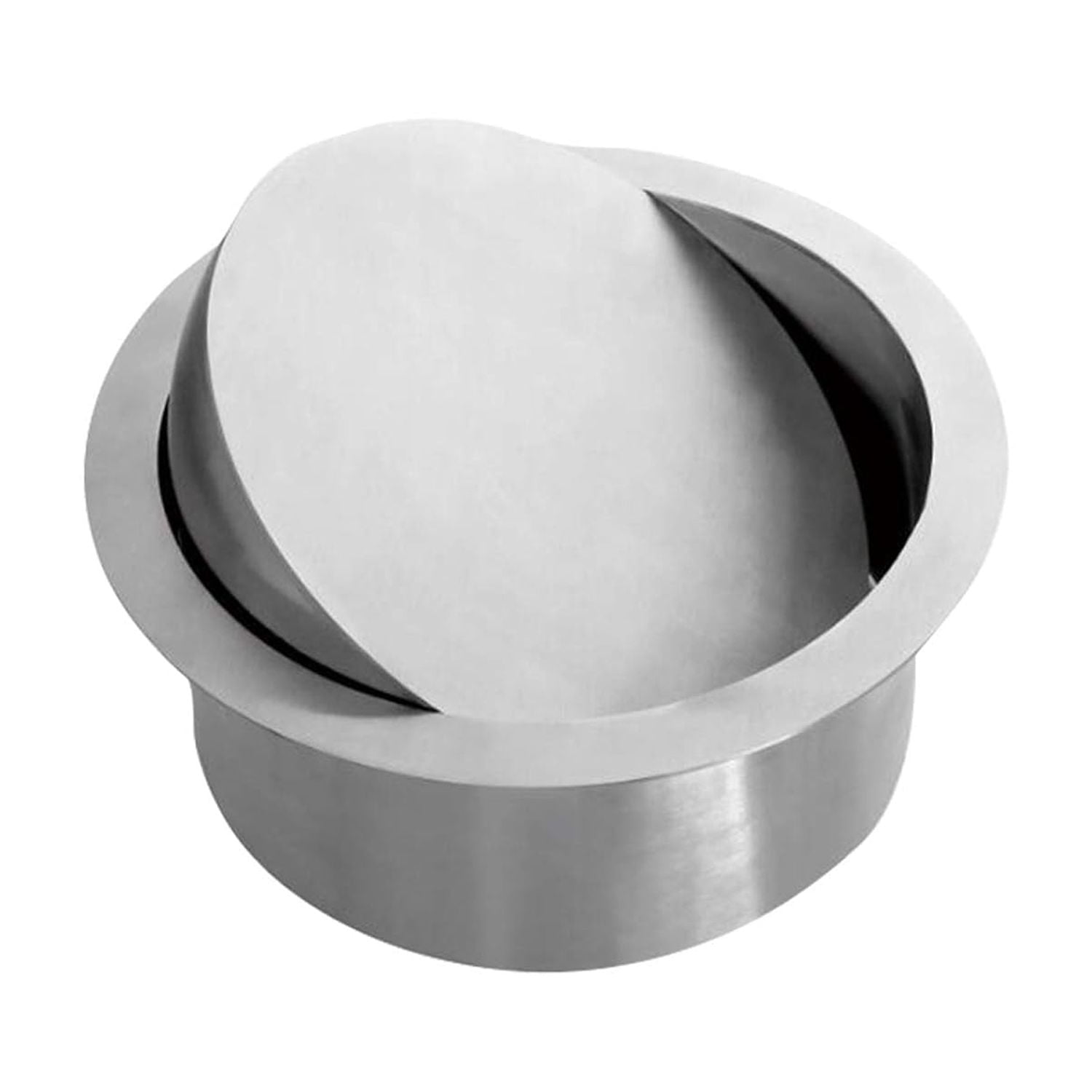 Built-in Countertop Trash and Waste Chute Lid - Round Stainless Steel ...