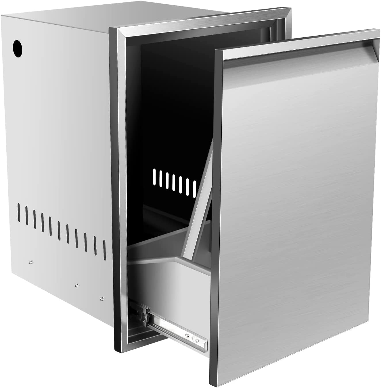 Built-in Double Trash Drawer 16" W x 22.3" H x 18" D, Pull-Out Tray ...