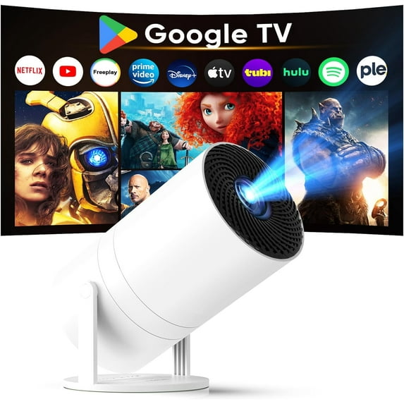 [ Built-in Google TV & Voice Control] Mini Projector with WiFi and ...