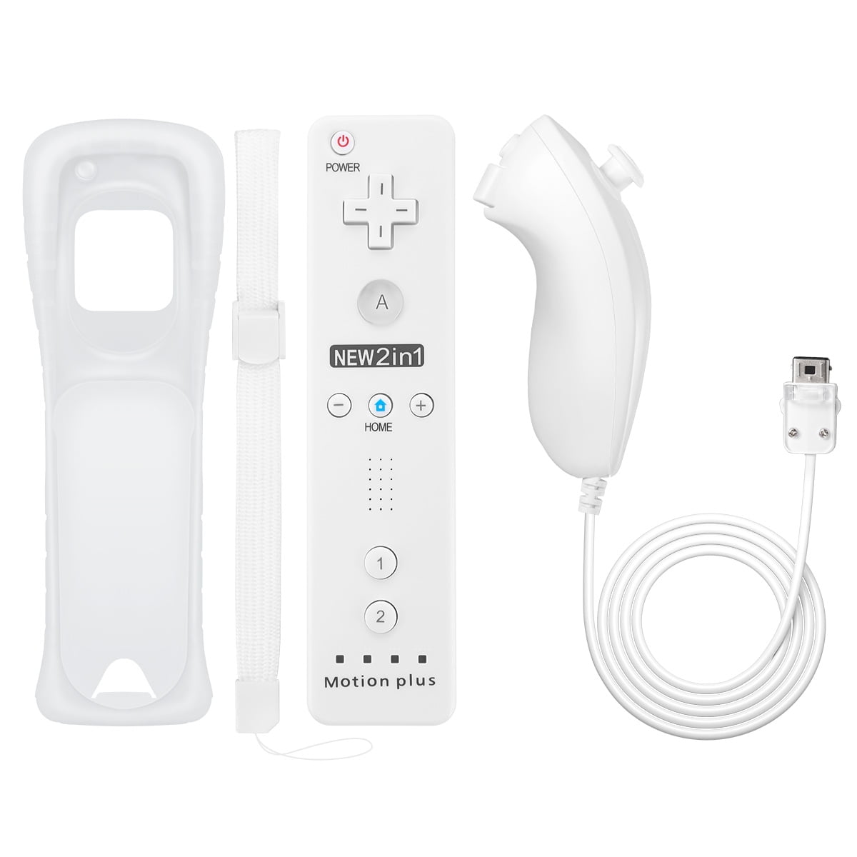 Built in Motion Plus Remote Controller & Nunchuck + Case For Nintendo ...