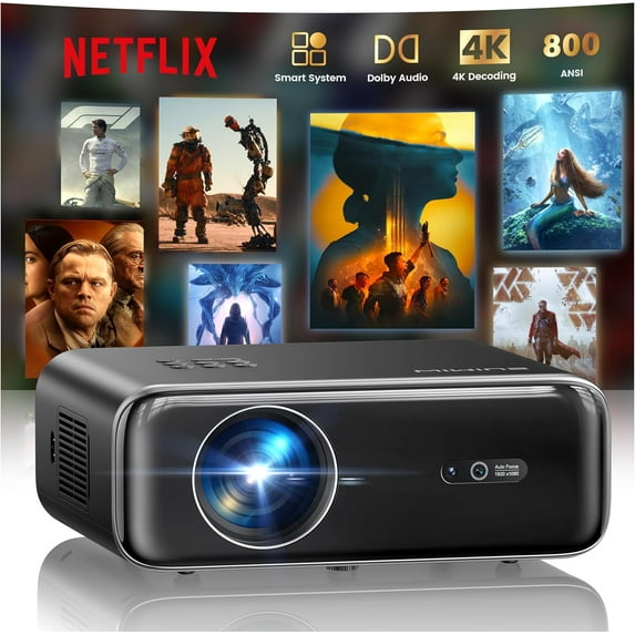 Built-in Official Apps/4K Support] Smart Outdoor Projector with WiFi ...