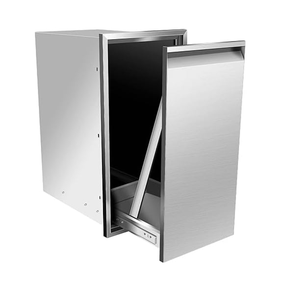 Built-in Single Trash Drawer 14''Wx27''Hx20''D, Pull-Out Trash Drawer ...