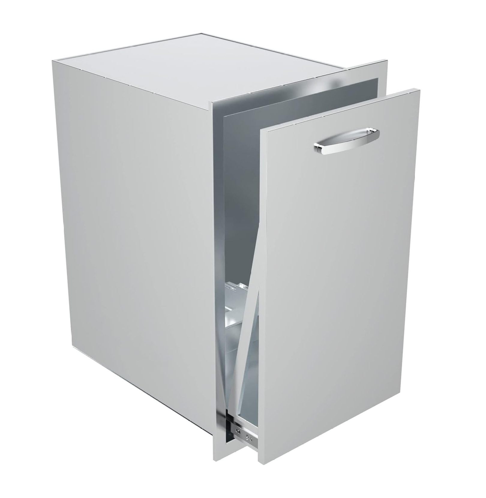 Built-in Single Trash Drawer Stainless Steel Outdoor Kitchen Trash ...