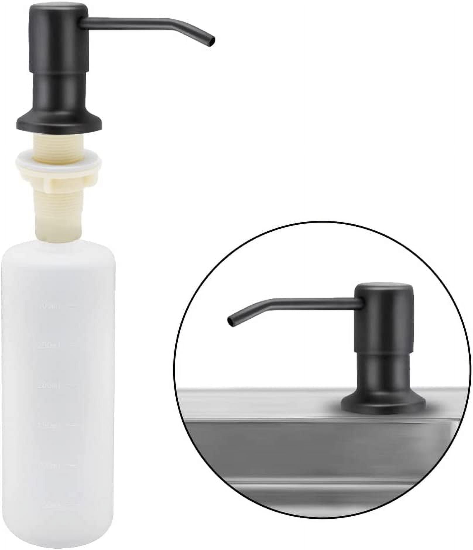 TWCX Built-in Soap Dispenser, Matte Black Stainless Steel, Refillable ...