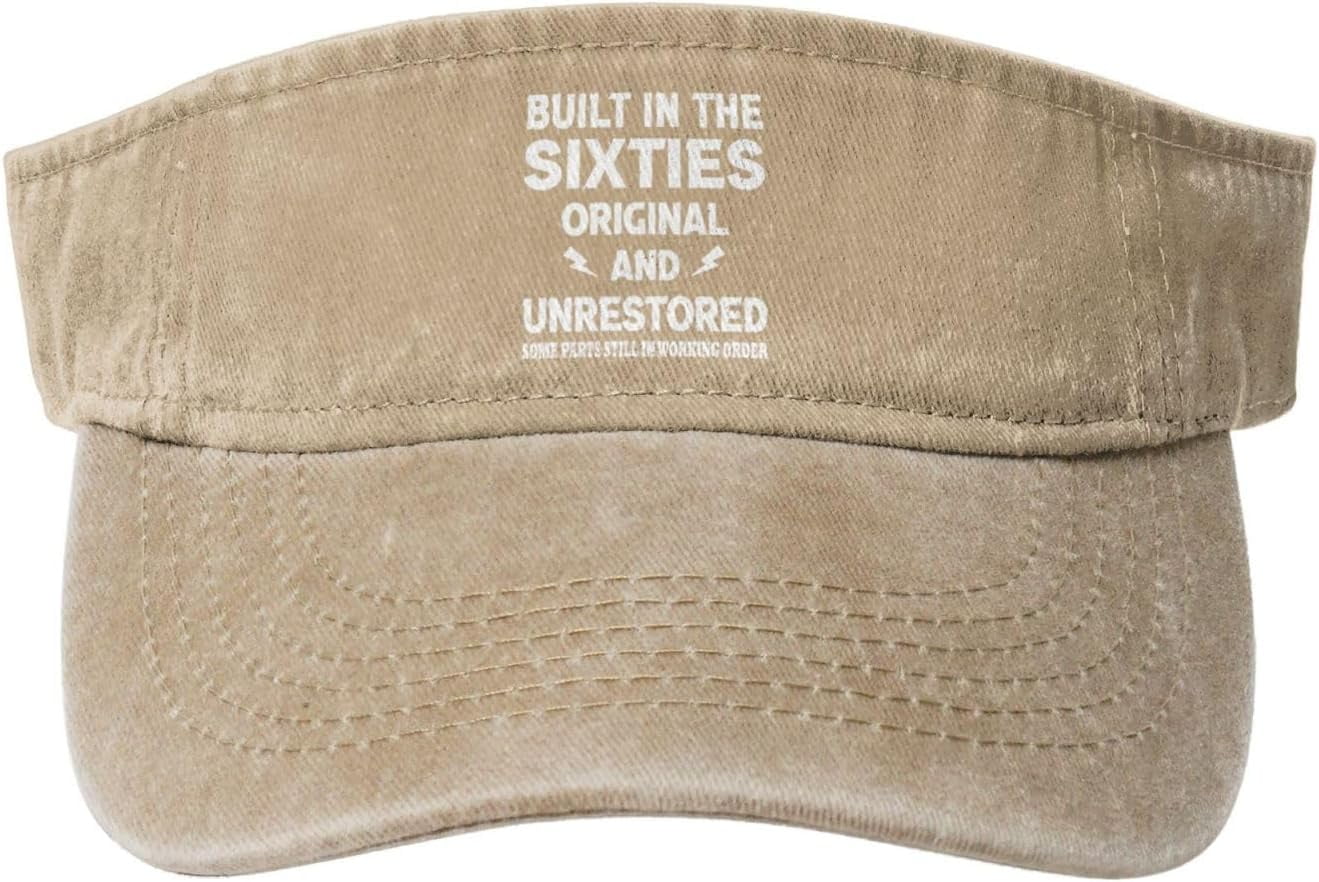 Built in The Sixties Original Sport Sun Visor Hats Adjustable Empty Top Baseball Cap Denim Cap ...