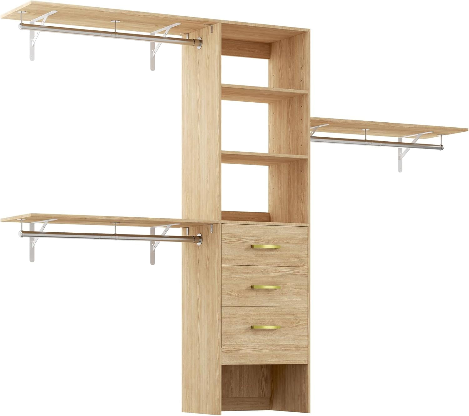 Built-in/Walk-in Closet System 8ft with Drawers and Shelves, 96inch ...