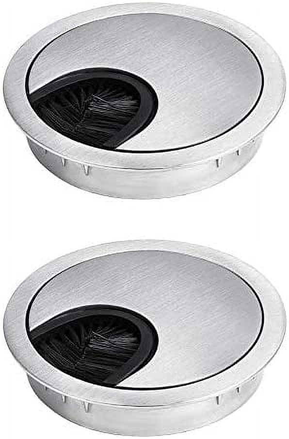 Built in circular desktop cable channel, 60mm brushed metal cable ...