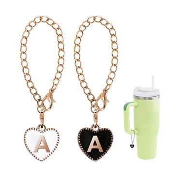 Trayknick Metal Tumbler Hanging Charm Tumbler Letter Charm Love Heart A ...