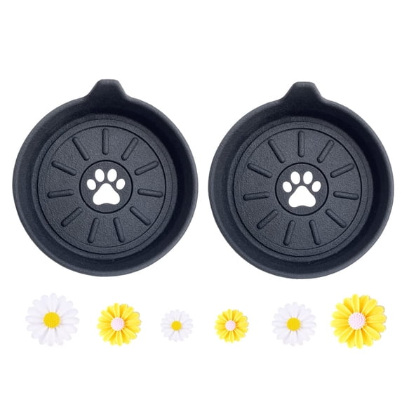 BukNikis Cute Car Cup Holder Coasters with Tab, Paw Print Car Coasters ...