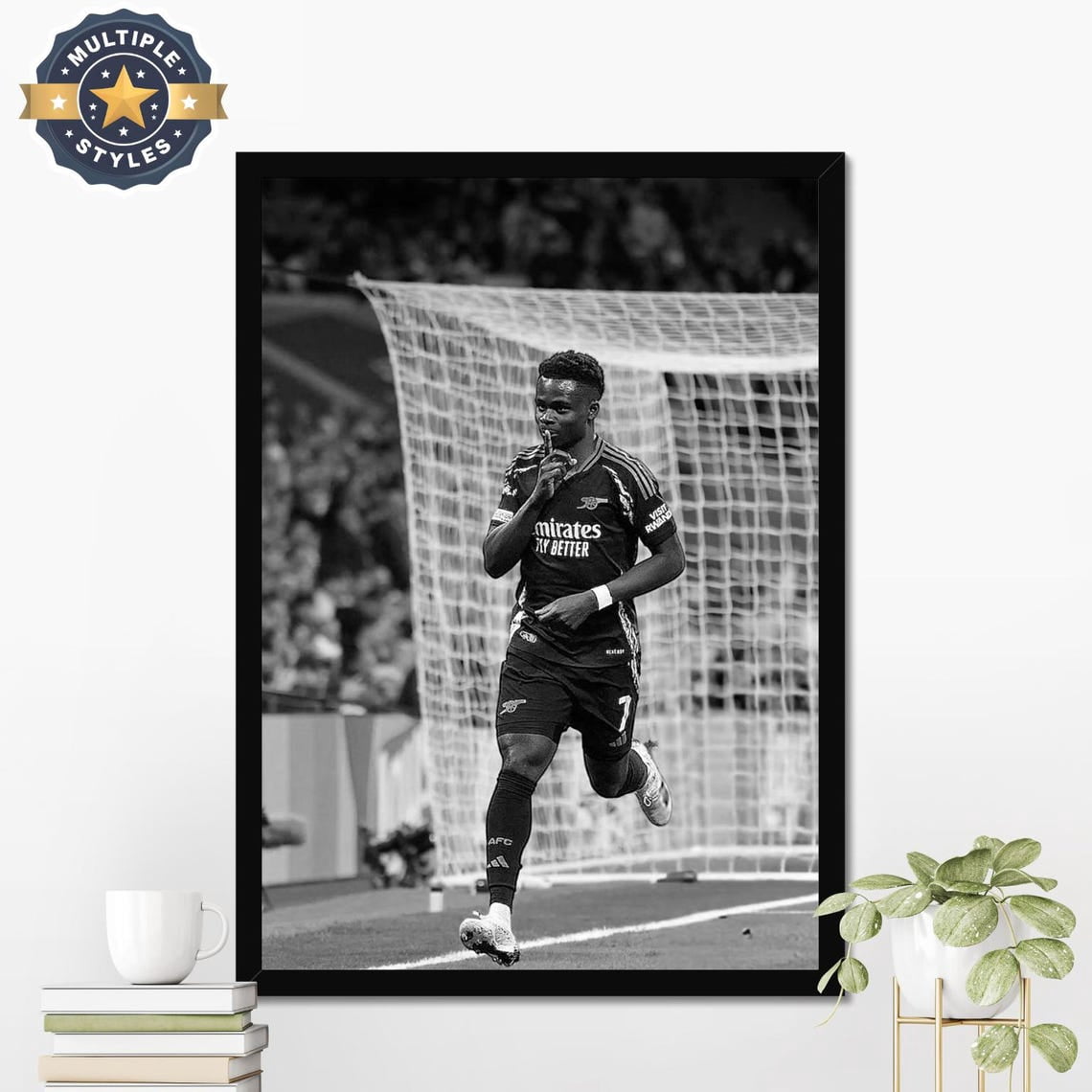 Bukayo Saka, Bukayo Saka Wall Art, Football, Soccer Wall Art, Vintage ...