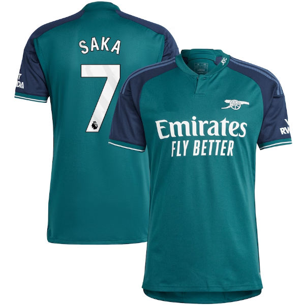 Bukayo Saka Red Green Yellow Home Away Third Replica Player Men & Youth ...