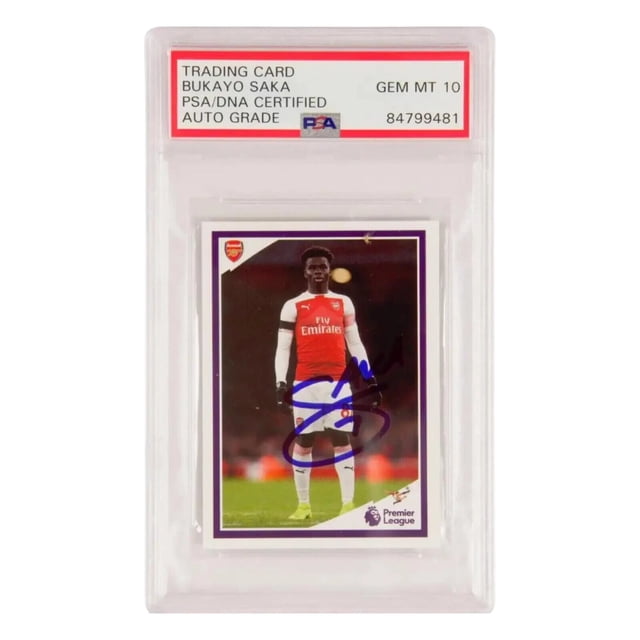 Bukayo Saka Signed 2019 Panini Tabloid Rookie Sticker #64 – PSA 10 ...