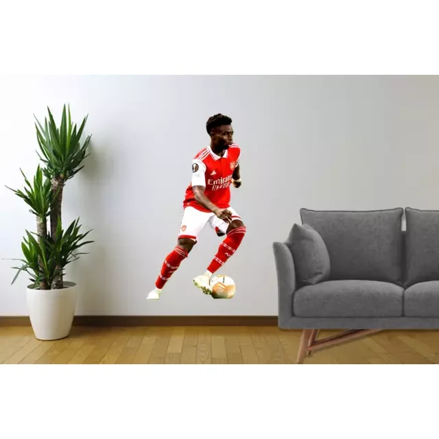 Bukayo Saka Wall Sticker, Vinyl Decal, Soccer Decor Reusable Phone ...