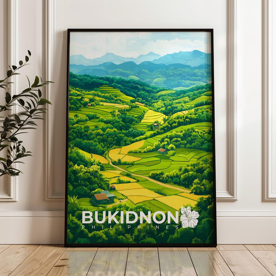 Bukidnon Travel Print - Philippines Wall Art Poster, Tropical ...
