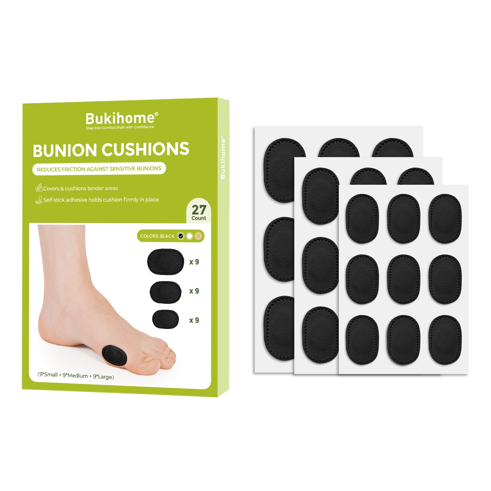 Bukihome Bunion Cushions Pain Relief Bunion Pads to Wear in Shoes ...