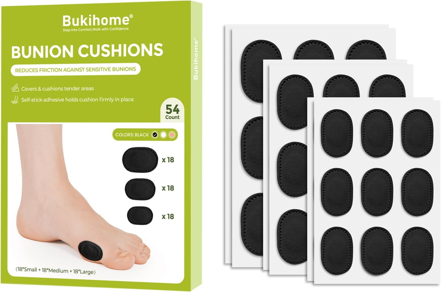 Bukihome Bunion Cushions Pain Relief Bunion Pads to Wear in Shoes ...