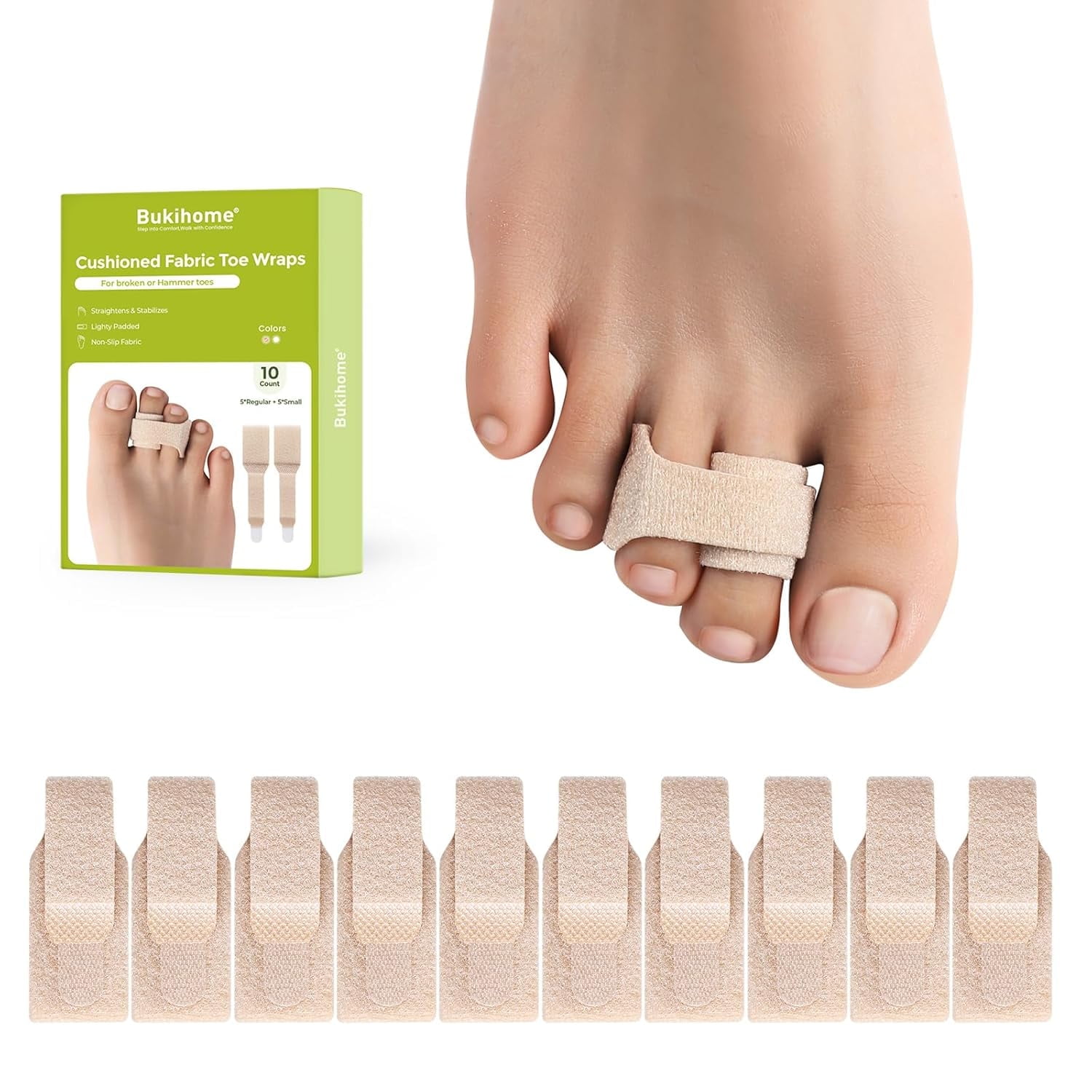 Bukihome Hammertoe Corrector - 10 Pack Toe Straighteners - Broken Toe ...