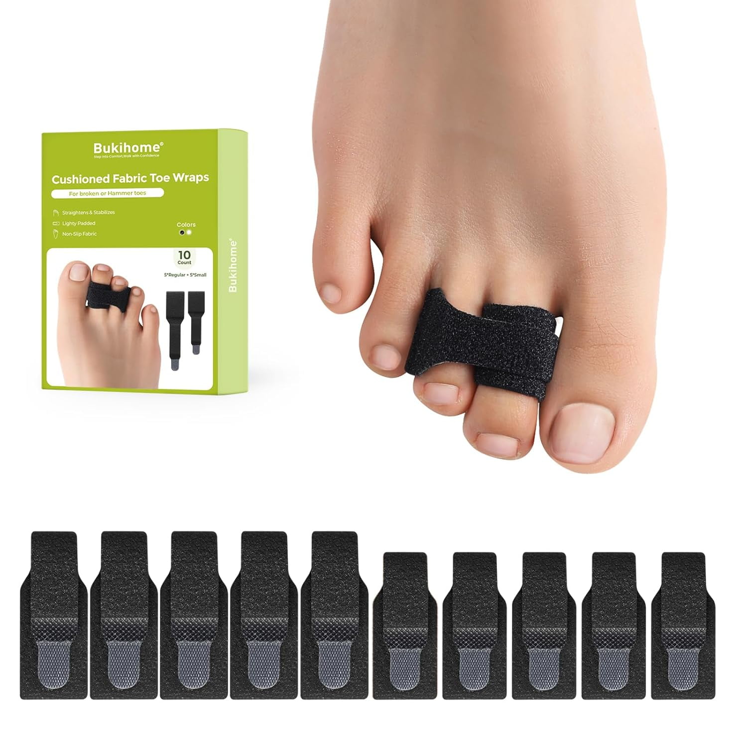 Bukihome Hammertoe Corrector - 10 Pack Toe Straighteners - Broken Toe ...