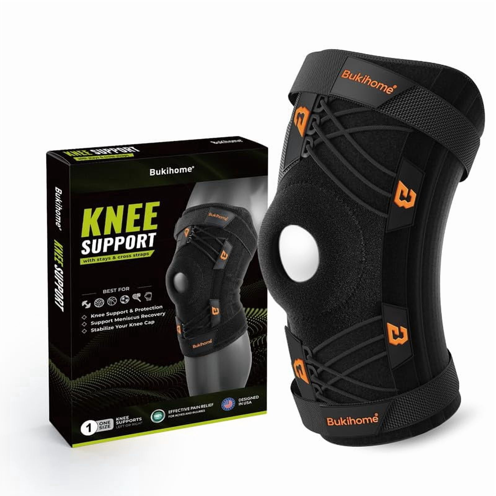 Bukihome Knee Brace Support Gel Pads Side Stabilizers Adjustable ...