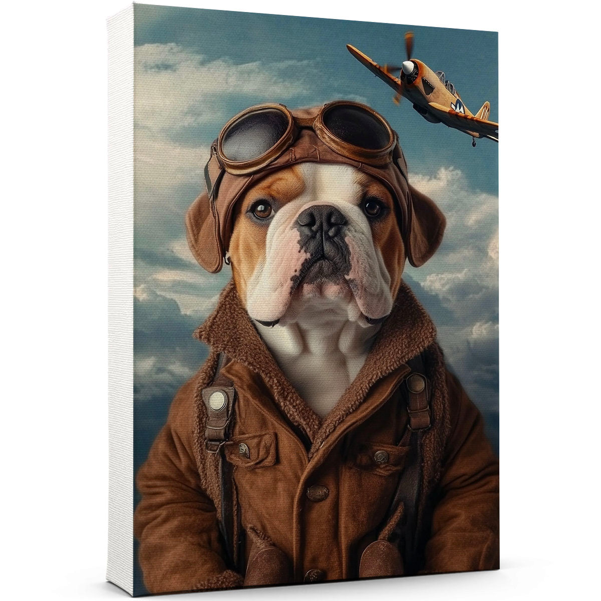 Bul Terrier Dog Pilot Wall Art, Pet Art, Funny Dog Poster 8x12in, Pilot ...