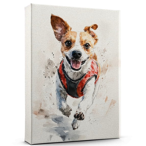 Bul Terrier Dog Stretched Canvas Size 8x12 – Running Canvas Print of ...