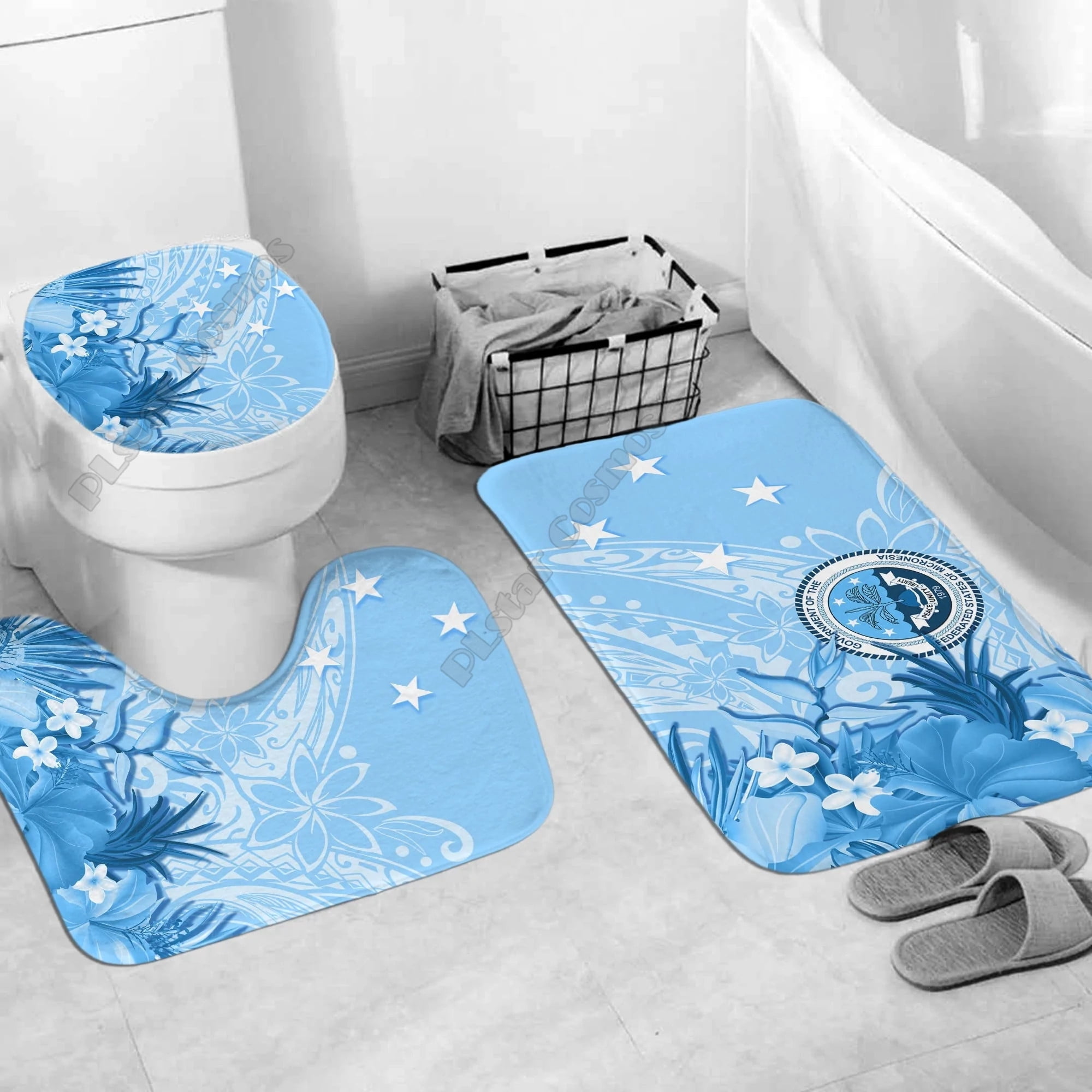 Bula Fiji Bathroom Set Masi Tapa Patterns Style Three-piece set 3D ...