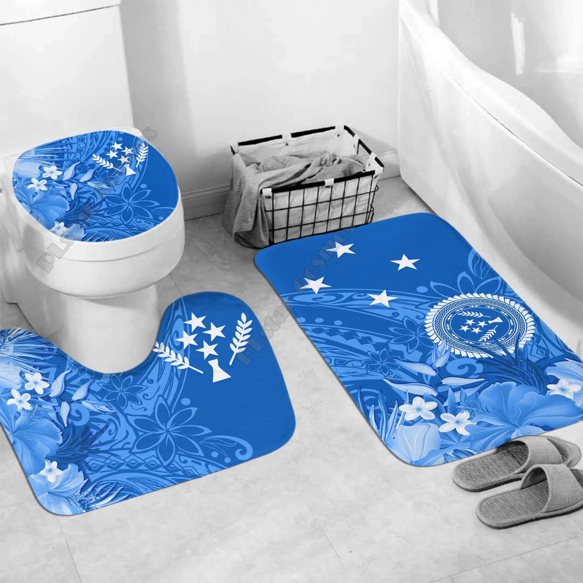 Bula Fiji Bathroom Set Masi Tapa Patterns Style Three-piece set 3D ...