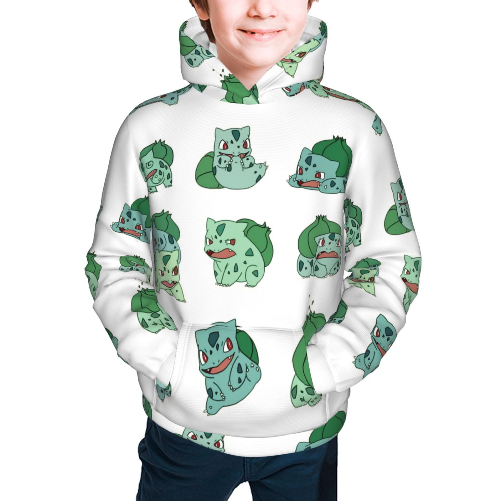 Bulb_Asaur Hoodie 3d Print Pullover Hoodies Warm Thick Hooded ...