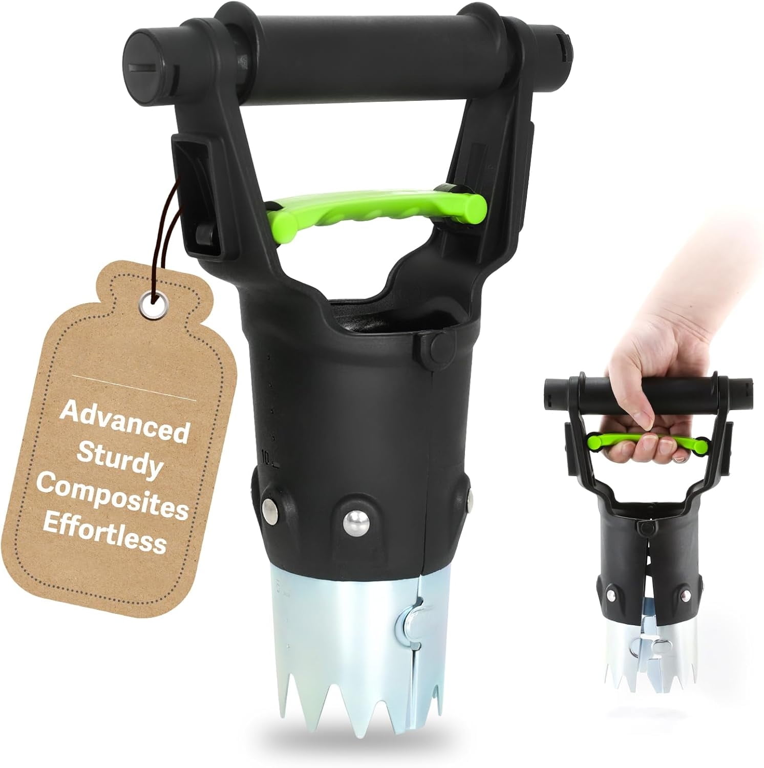 Bulb Planter Tool Long Handle, 30in Serrated Base, 5 in 1 Lawn Tool ...