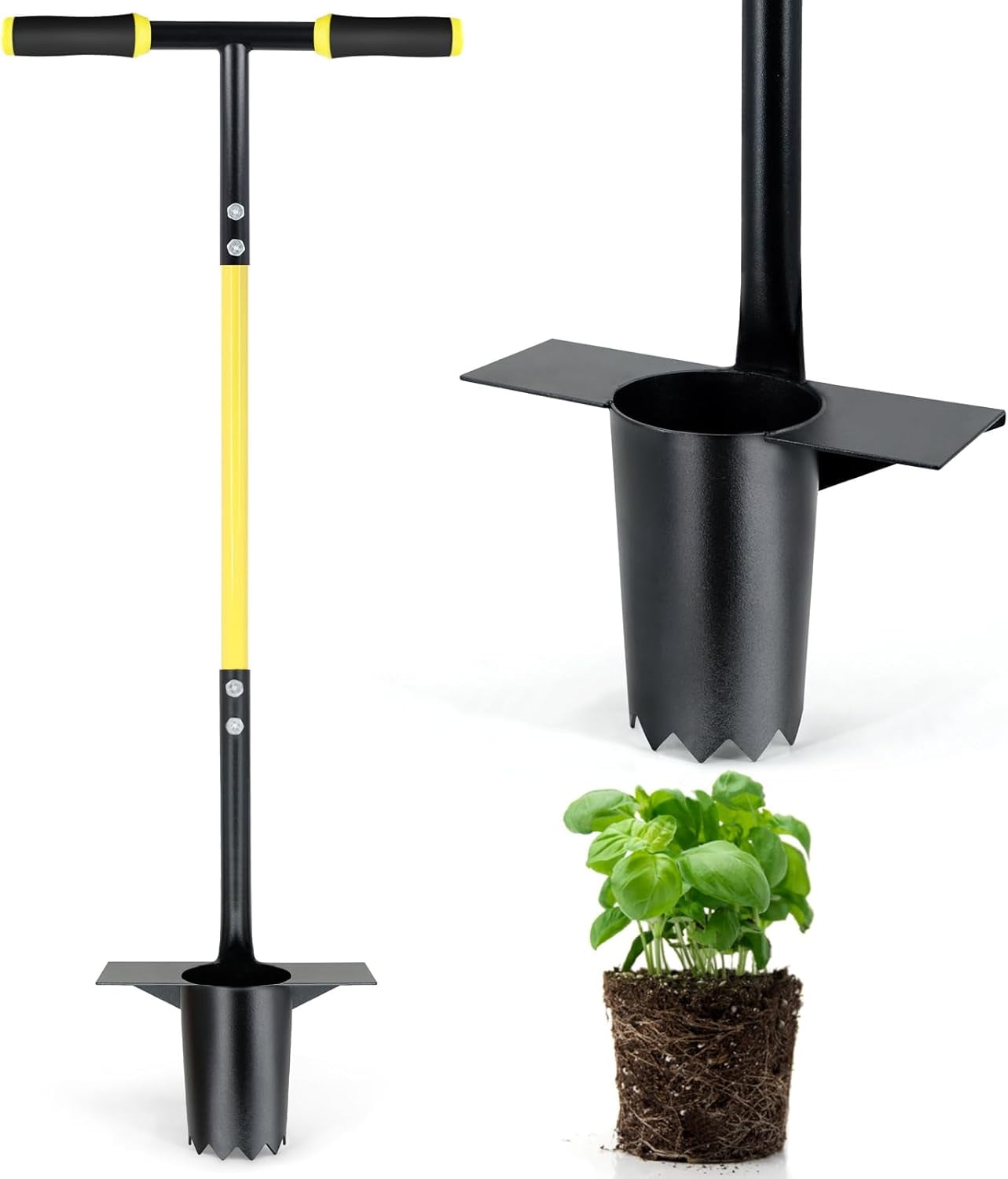 Bulb Planter Tool Long Handle, Heavy Duty Stainless Steel Garden ...