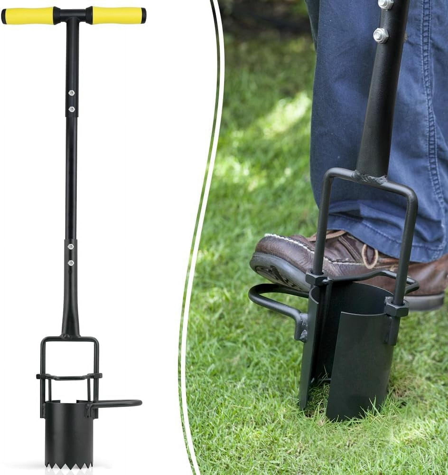 Bulb Planter Tool Long Handle, Serrated Base Gardening Bulb ...