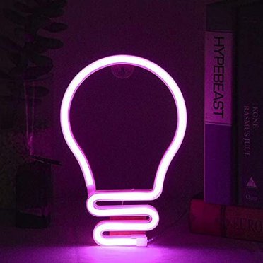 BrightSide 12" Heart Shaped LED Neon Table Light, Pink, Battery-Powered ...