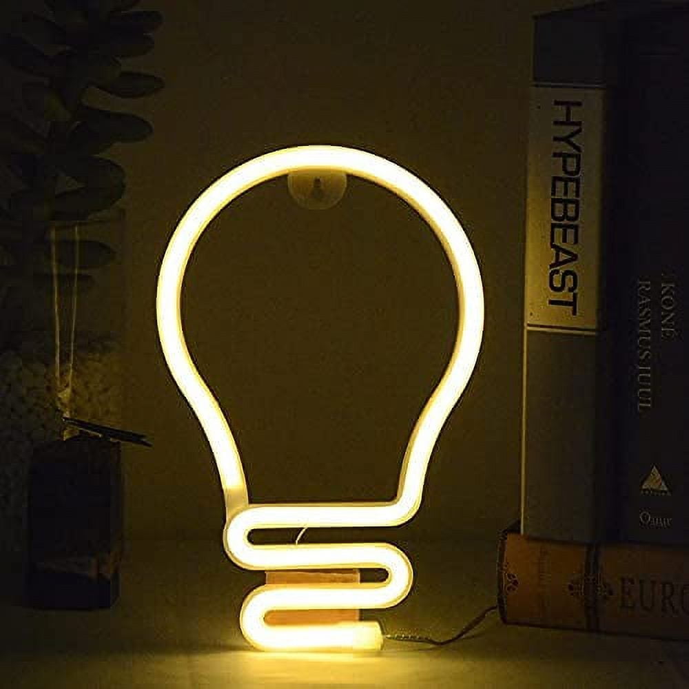 Bulb Shape Neon Light, Colorful LED Neon Sign, USB/Battery Powered ...