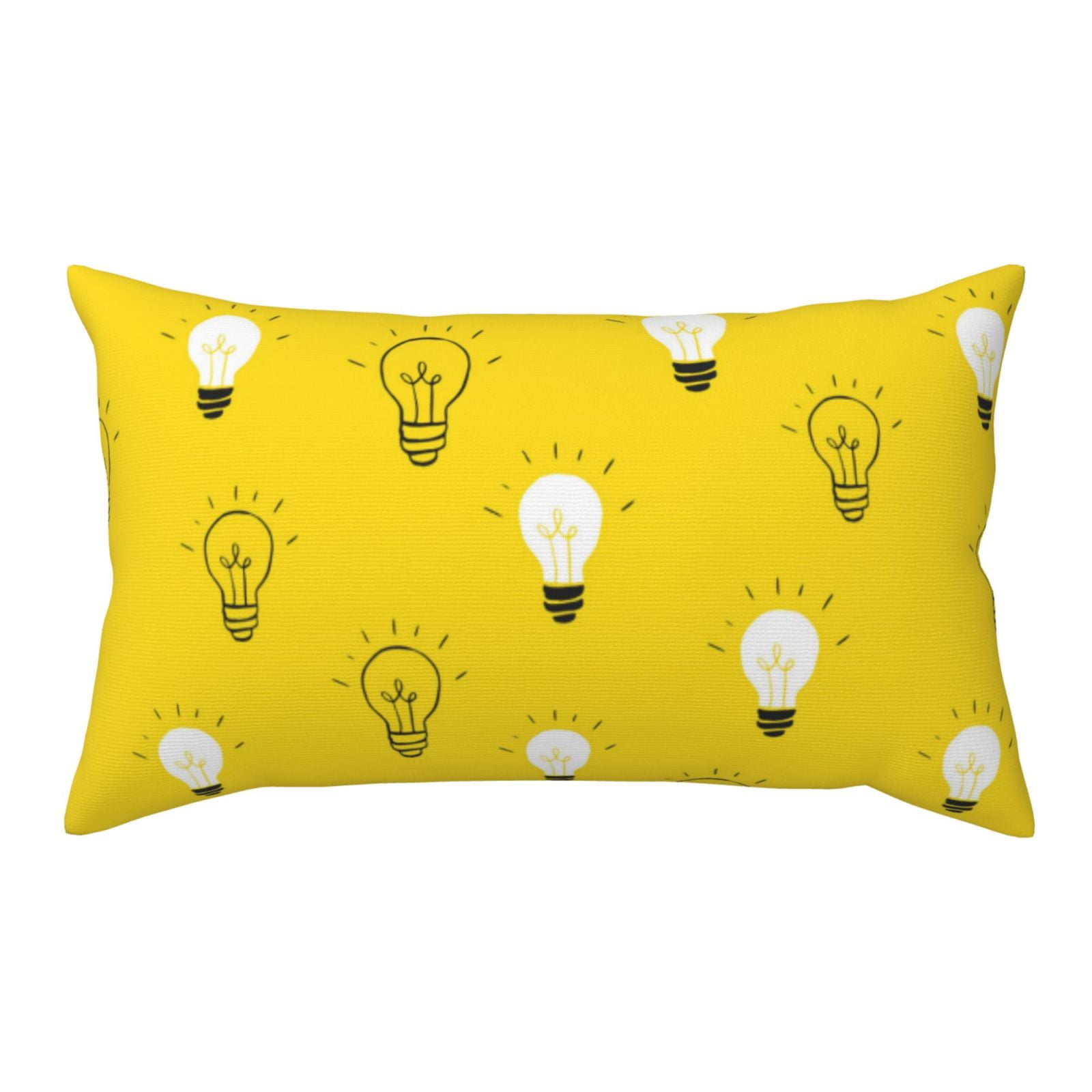 Bulb Shiny Pattern yellow Pillow Cases, Soft Pillowcases with Wrinkle ...