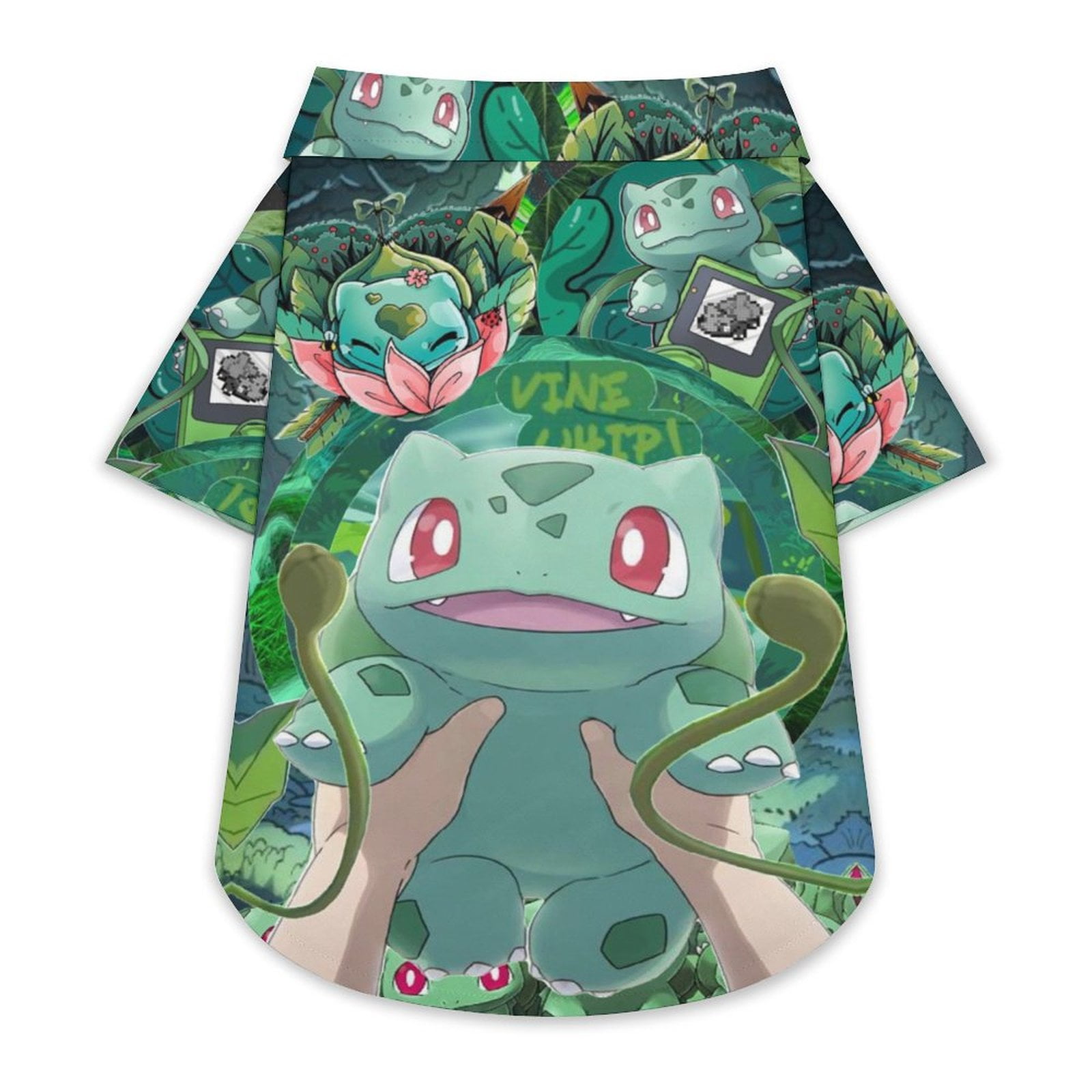 Bulb_asaur Pet Shirts Hawaii Style Short Sleeve Soft Stylish Cozy T ...