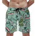 Bulba Saur Mens Swim Trunks Quick Dry Printed Beach Shorts Summer